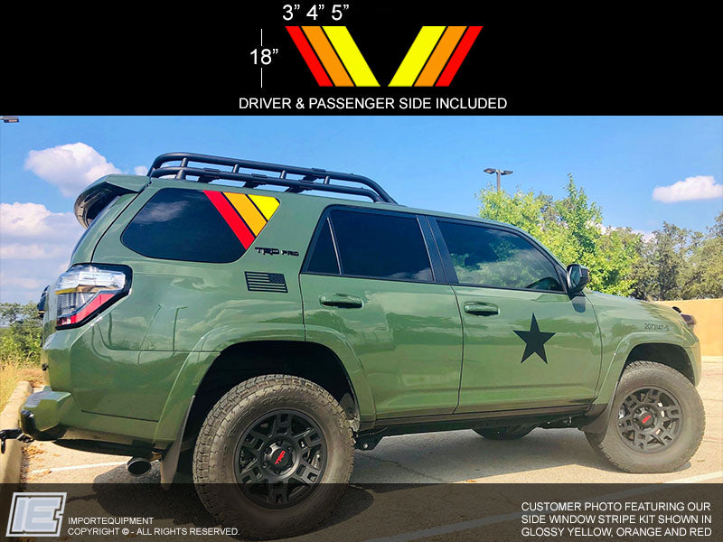 Side Window 3 Stripe Decal Sticker Kit (18" Version) – IMPORTequipment